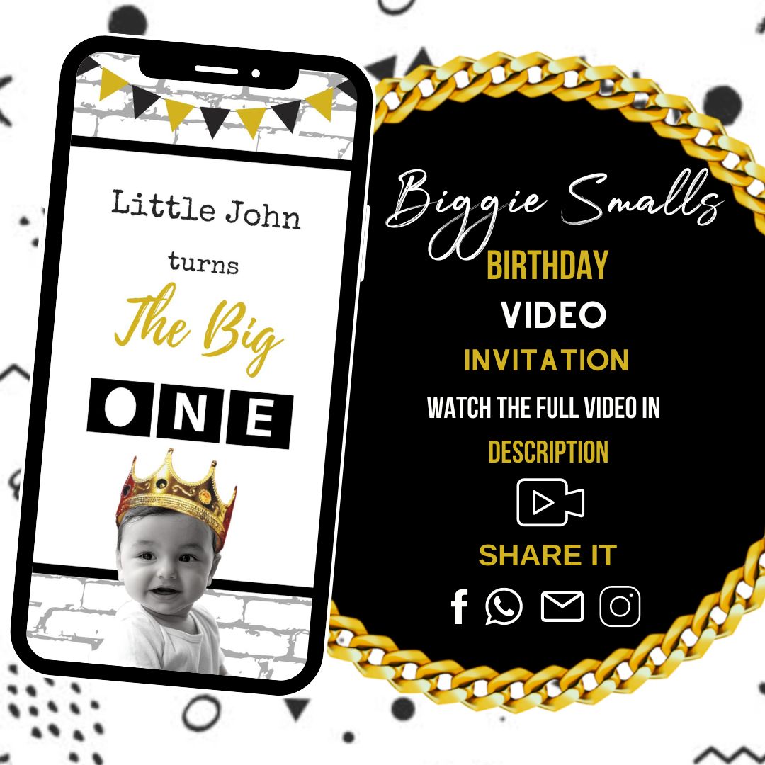 Biggie Smalls Birthday Video Invitation - Urnotinvited - urnotinvited