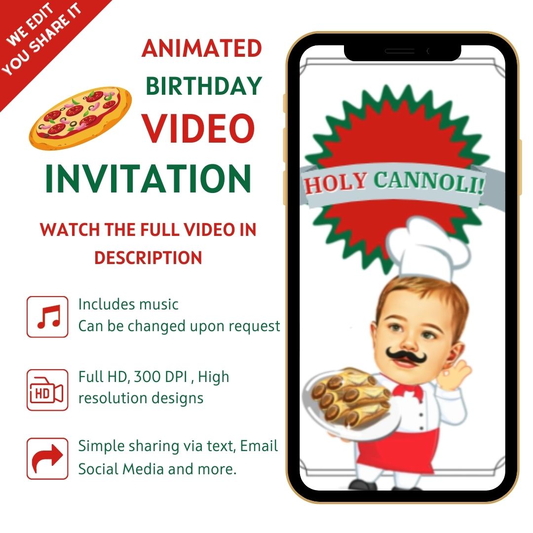 Holy Cannoli Birthday Invitation - Italian Holy Cannoli Theme Invite ...