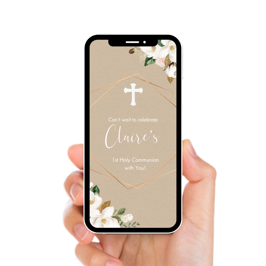 Communion Video Invitation | Holy Theme Party Invite - urnotinvited