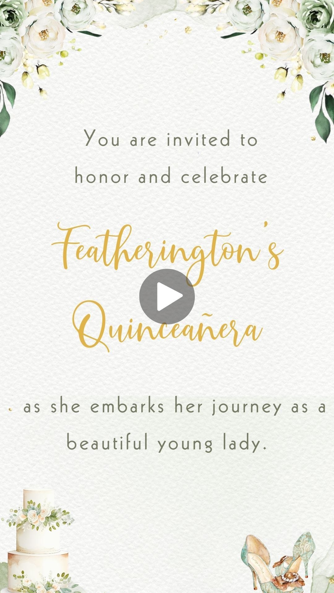 Sage Green Quinceañera Video Invitation - Sage Green Quinceañera Theme - urnotinvited