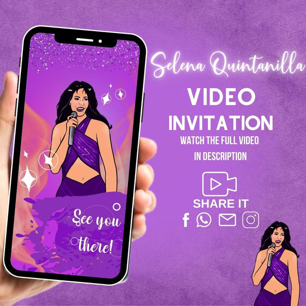Selena Quintanilla Video Invitation | Girls Party Theme Invite ...